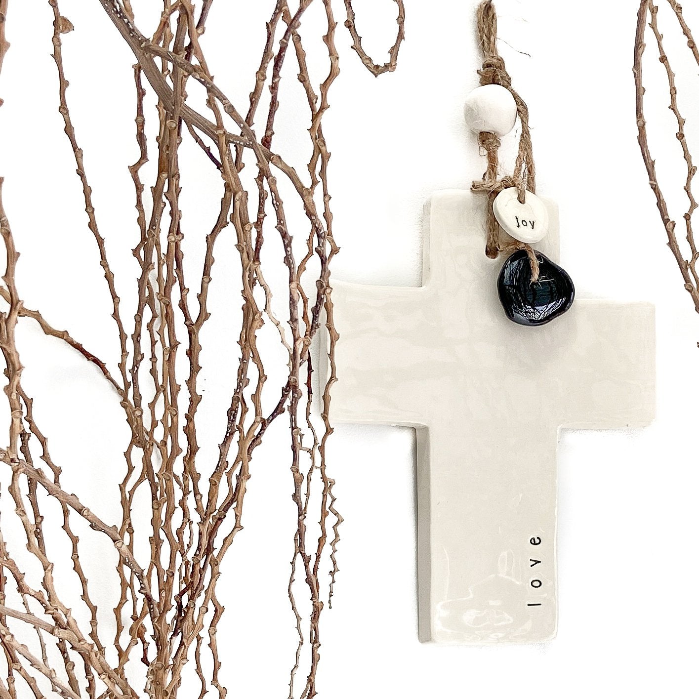Handmade Ceramic Cross 'love' – Caroline C