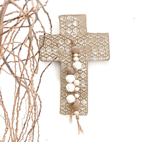 Handmade Ceramic Cross Moroccan White – Caroline C