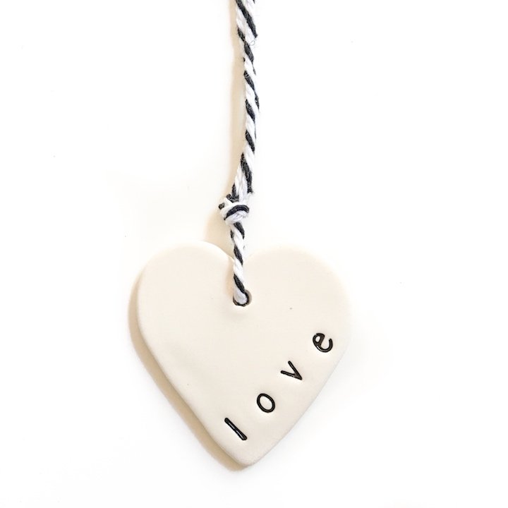 Handmade ceramic tag heart love – Caroline C